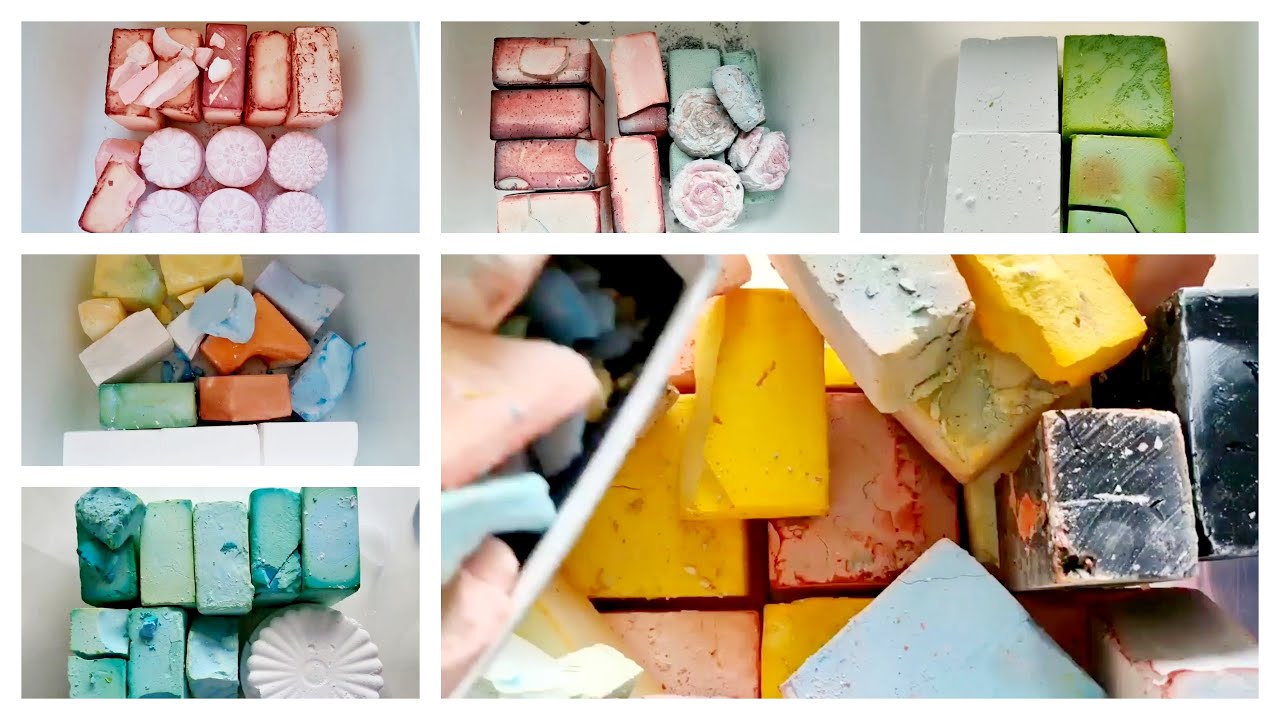 Dyed Gym Chalk Compilation💛 Anxiety & Stress Relief💙ASMR Relaxing Video ...