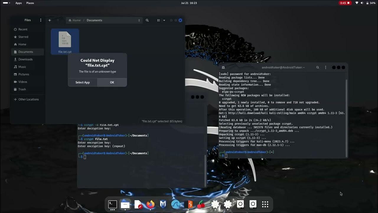 Encryption & Decryption of a File in Kali Linux - YouTube