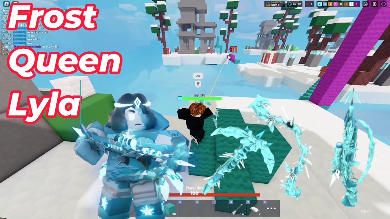 Roblox Bedwars using the frost queen lyla kit skin and kit - YouTube