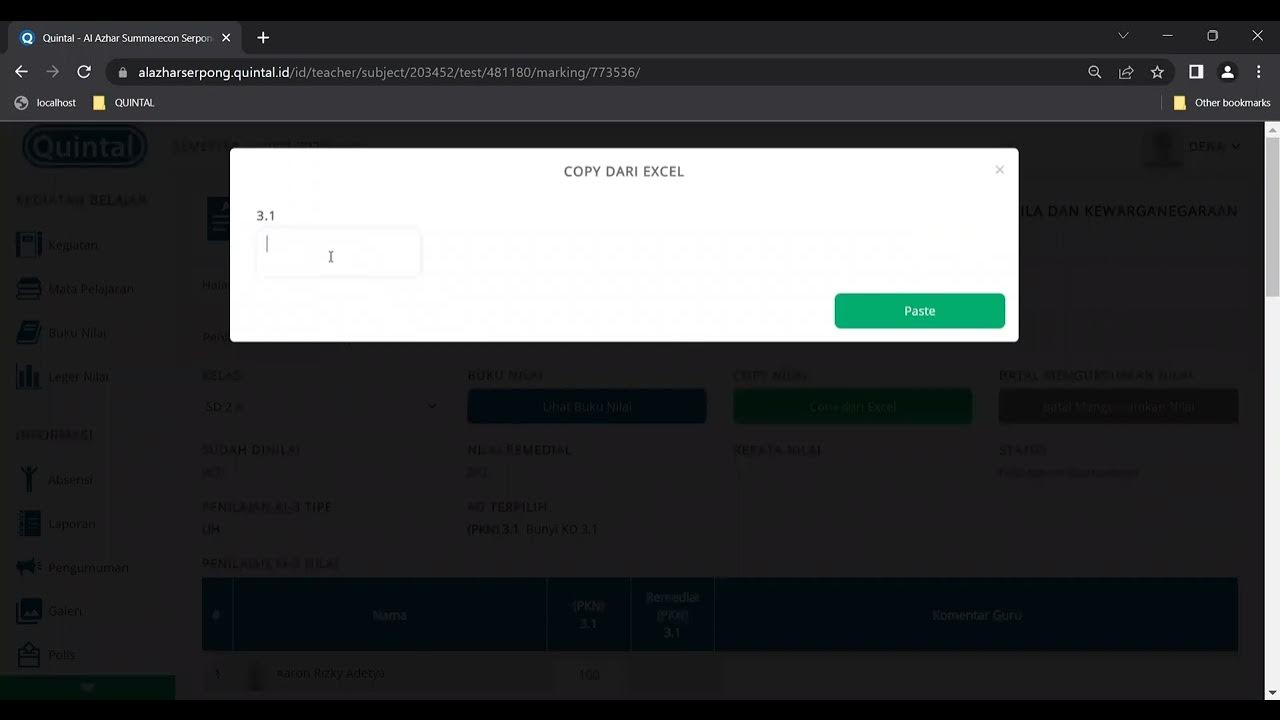 Tutorial Input Nilai Quintal Apps Part 2 - YouTube