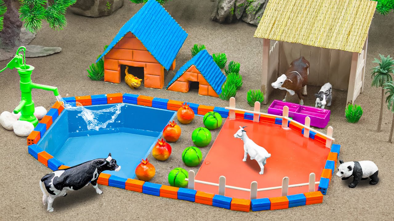 DIY Making Miniature Country Farm with Cow & Chicken Barns | Farm House ...