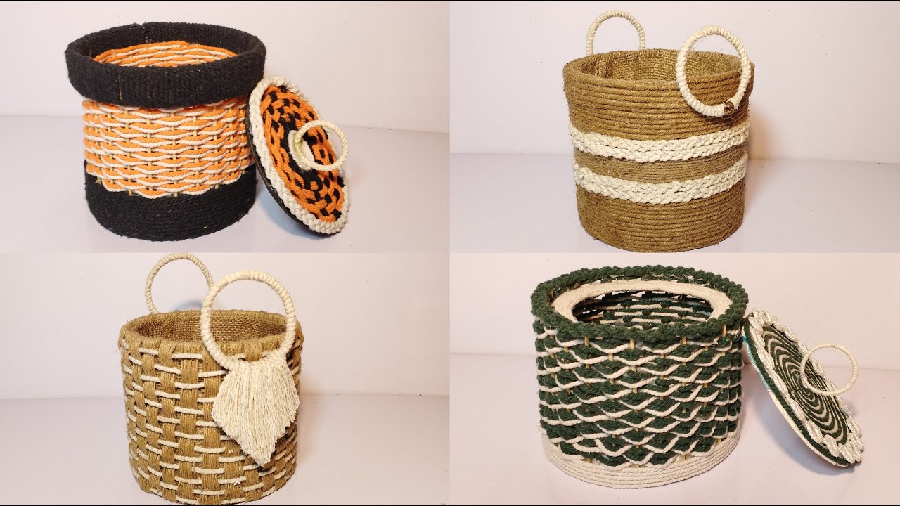 4 Different ideas of Rope Storage Basket / Diy Rope Basket / Diy ...