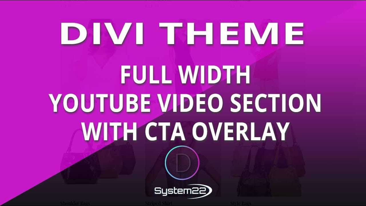 Divi Theme Full Width YouTube Background Section With CTA Overlay 👈 ...