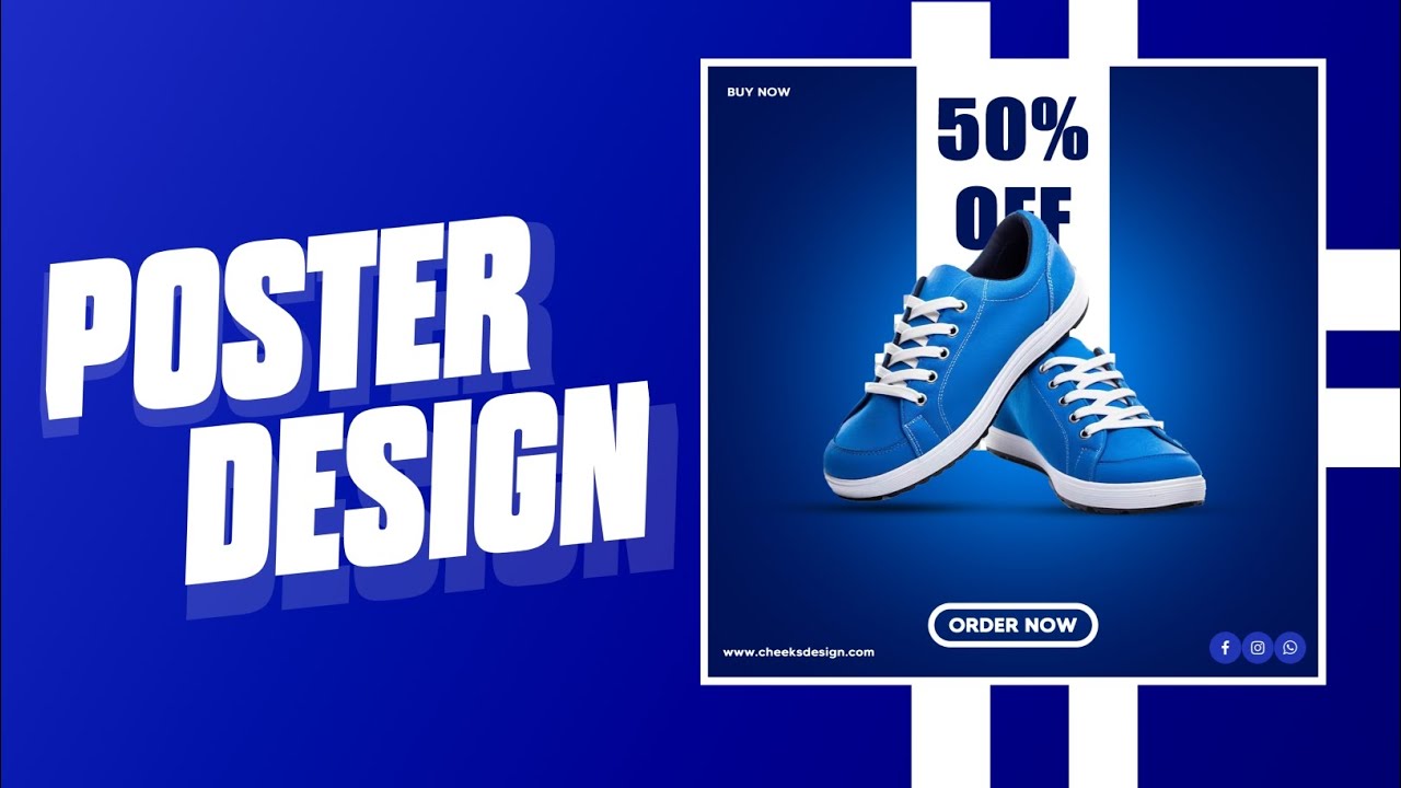 Shoe Poster Design In Photoshop | Cheeks Design - YouTube