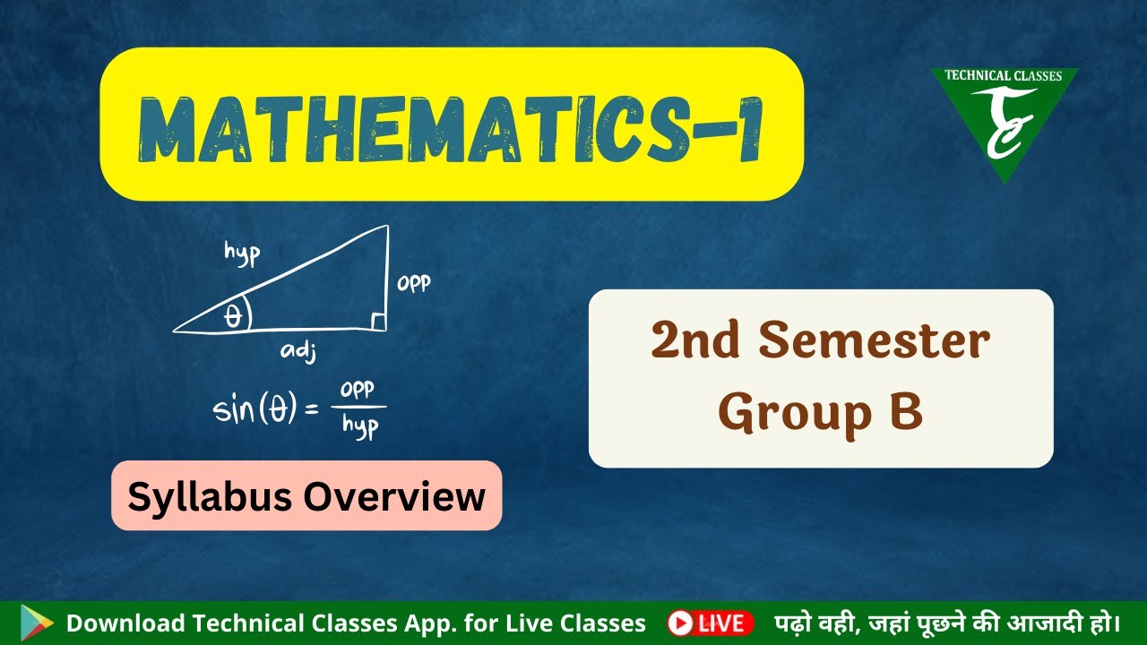 Mathematics-1 (Syllabus Overview) [ 2nd Semester Group-B ] SBTE Bihar ...