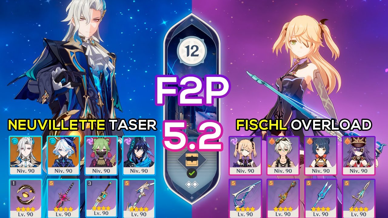 [F2P] C0 Neuvillette Taser & C6 Fischl Overload I Spiral Abyss 5.2 ...