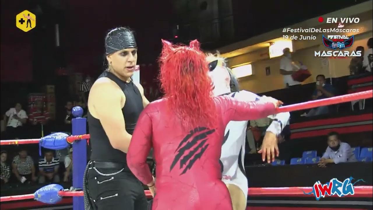 IWRG | Hellboy y Satania VS Bengalee y Caballero de Plata | Lucha completa - YouTube