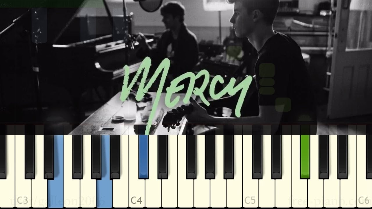 Shawn Mendes - Mercy - Piano Tutorial (Slow) - YouTube