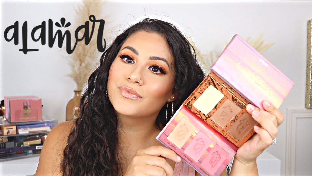 ALAMAR COSMETICS COMPLEXION TRIO & COLORETE BLUSH TRIO IN MEDIUM TAN ...