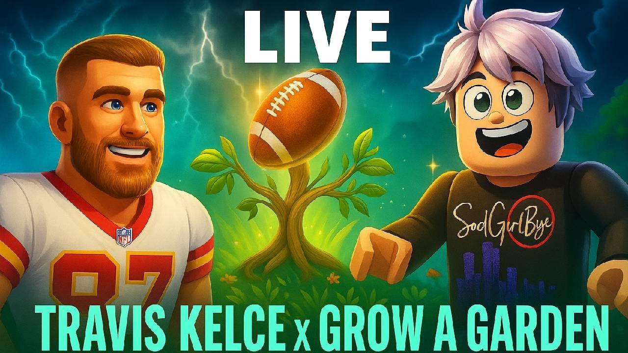 Travis Kelce LIVE in Grow a Garden! 🌱🏈 (Roblox Celebrity Event) - YouTube