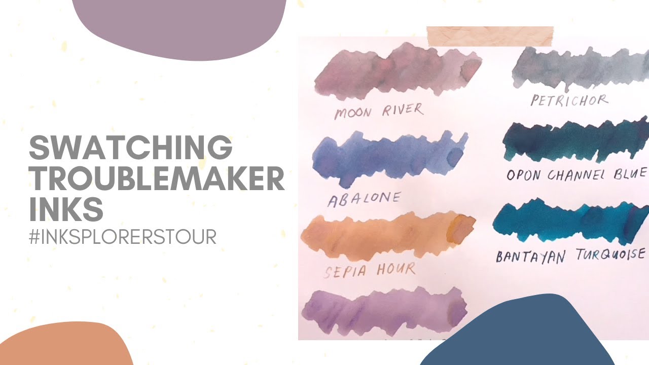 Troublemaker Inks | TMKR ink swatching | Ink Swatching Time | #INKSPLORERSTOUR - YouTube