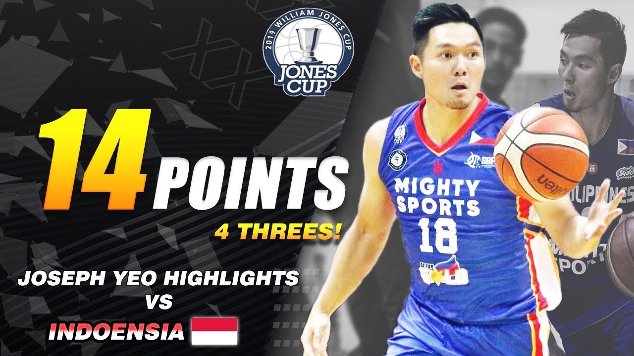 JOSEPH YEO Highlights vs Indonesia | 2019 William Jones Cup | 14 pts, 2 ...