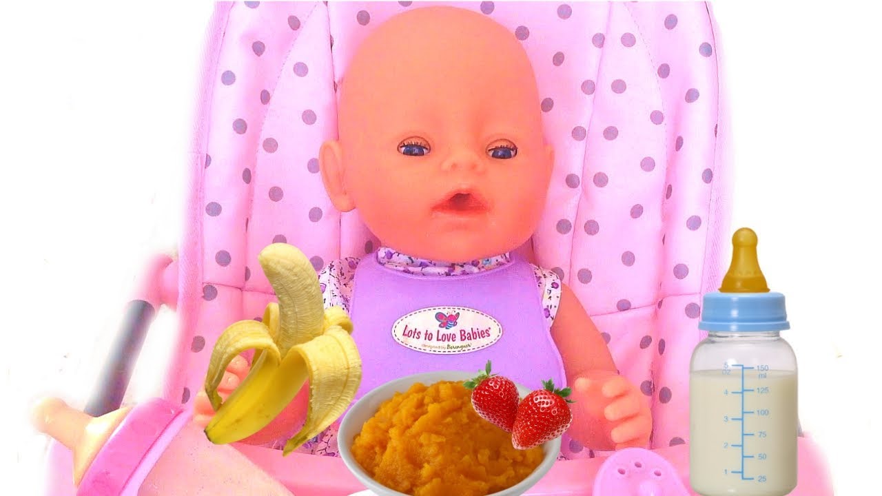 Baby Doll cooking lunch feeding pretend play toys for girls - YouTube