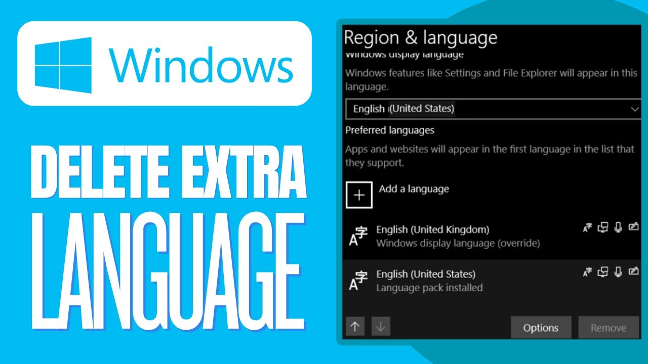 How To Delete Extra And Unwanted Language Window 1011 - YouTube
