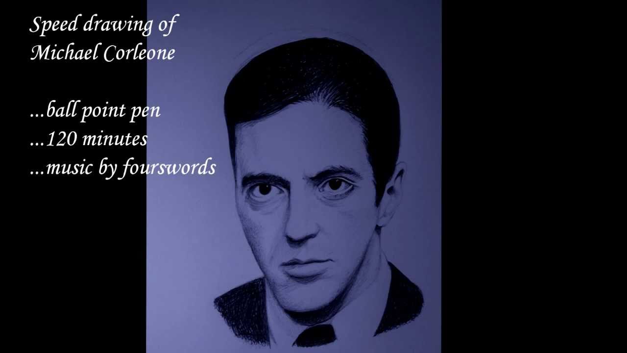 Michael Corleone speed drawing - YouTube