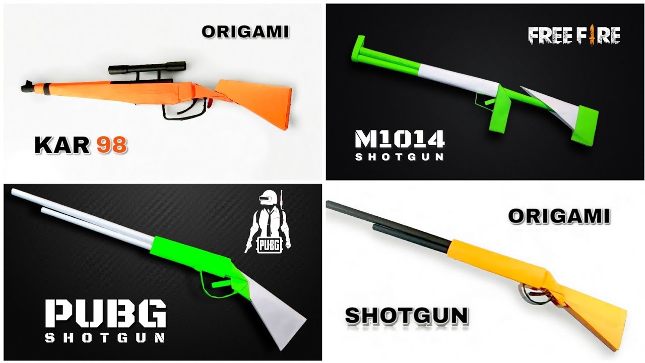 04 Types Powerful Paper PubG Guns | KAR-98 | M1014 | S686 | S1897 ...