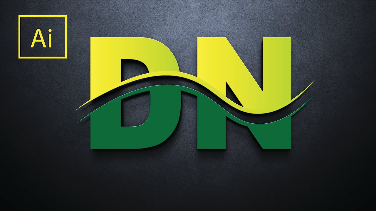 typography DN logo design in adobe illustrator how to create logo ...