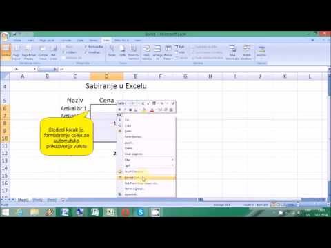 Kako sabirati u MS Excelu 2007 - Tutorials / How to Add in Excel - YouTube