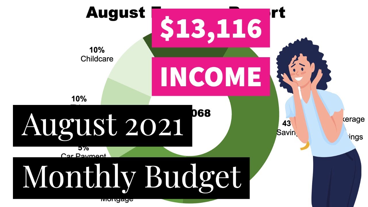 August 2021 Budget with Me | $13,116 Income | All Real Numbers | Low ...