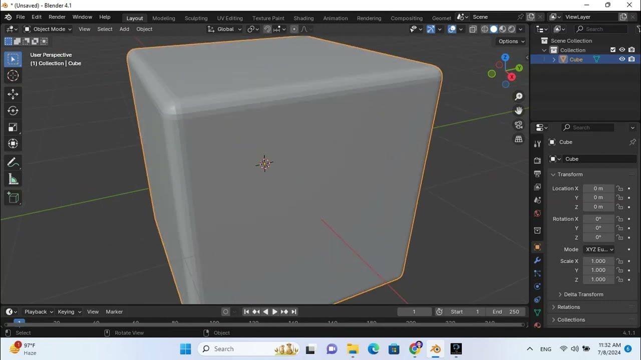 How to create 3d cube in blender l blender main cube shape kaise banate hen - YouTube