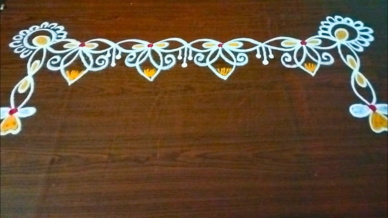 Traditional Gummam muggulu. beautiful border designs - YouTube