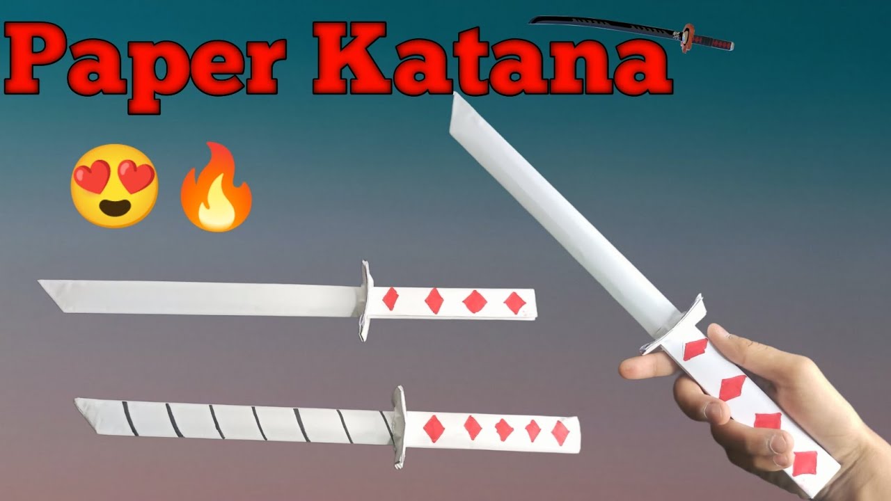 how to make a paper katana - YouTube