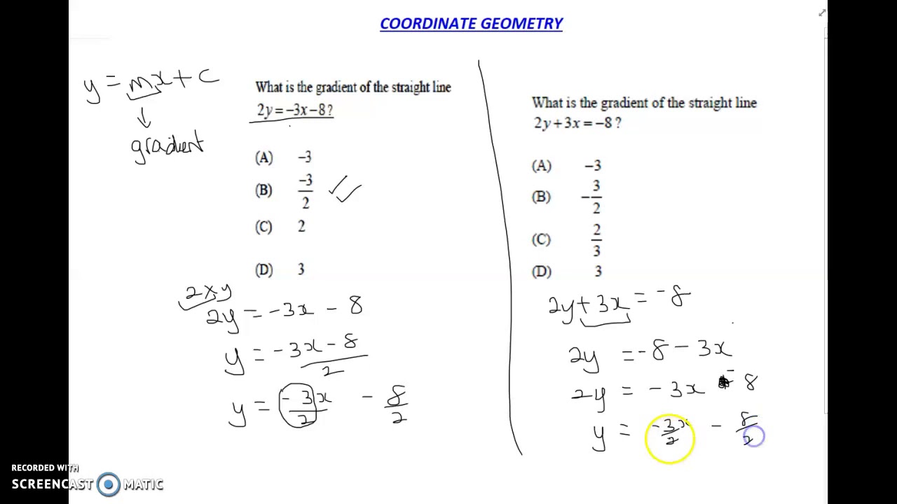 Coordinate Geometry CSEC Paper 1 Questions Part 1 - YouTube