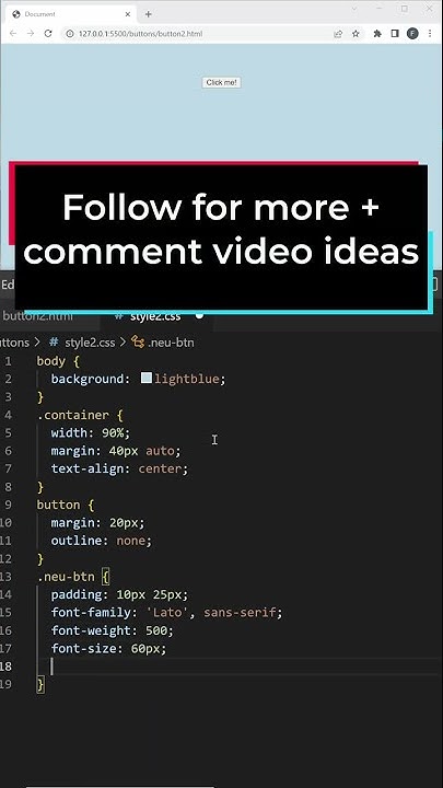 🔥 Easy Neumorphism Button With Html Css 🔥 Shorts Html Htmlcss Coding Webdesign 