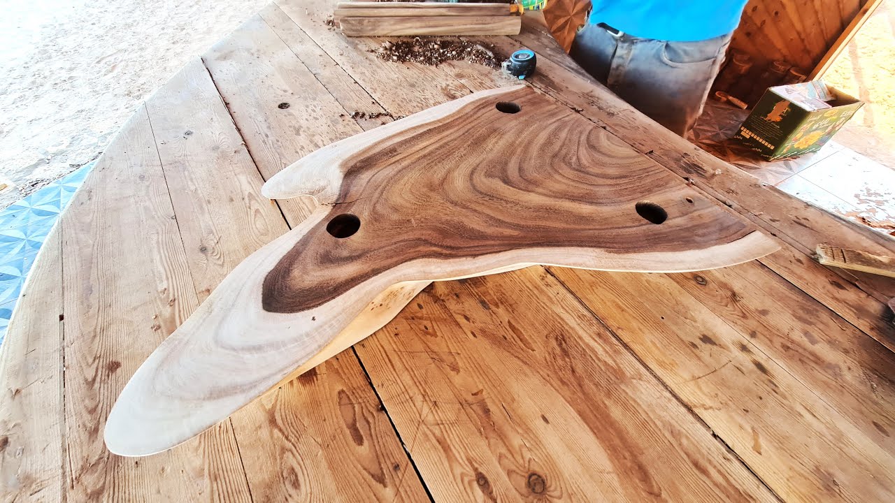 Amazing Woodturning Making Table from Tree Wood and Glue Woodworking ...