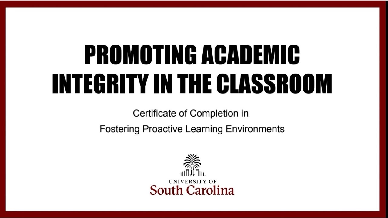Promoting Academic Integrity in the Classroom - YouTube
