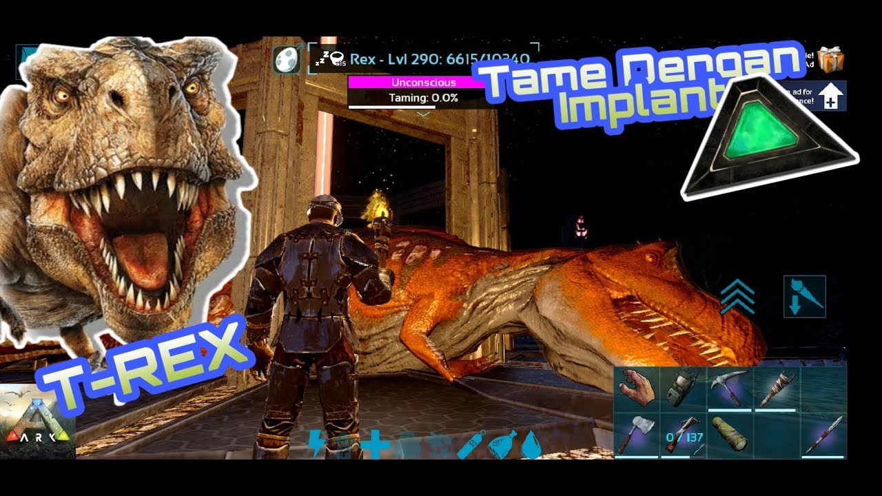 Ark: Survival Evolved Mobile (Taming T_REX) Gameplay #2 (android) - YouTube