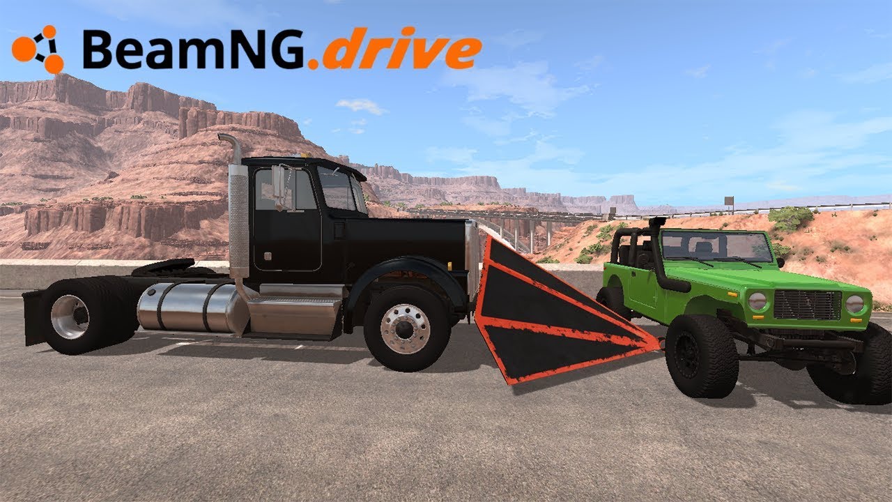 BeamNG drive - CAMINHÃO ESCUDO DE FERRO VS JEEP. - YouTube