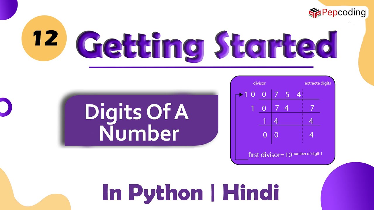 Digits Of A Number | Module : Basics of Programming | In Hindi | Python ...