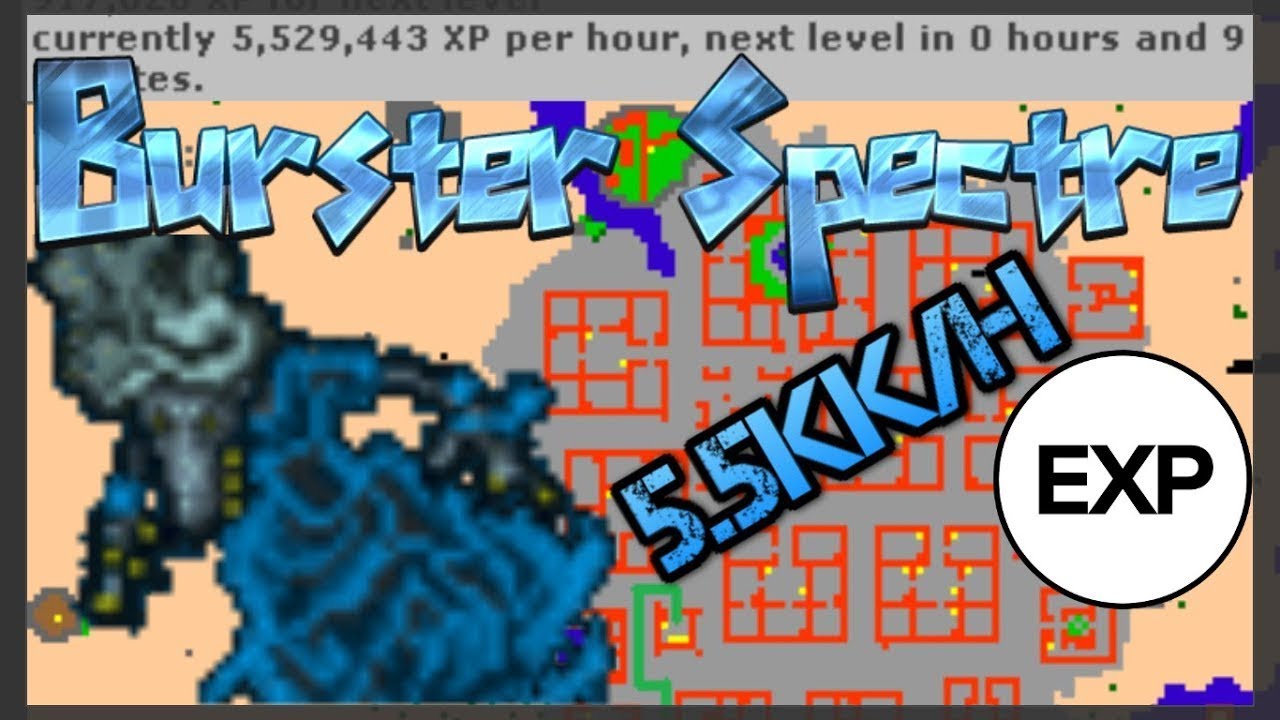 Tibia - MS lvl 200+ Hunt Burster Spectre boostado 6kk EXP Hora - YouTube