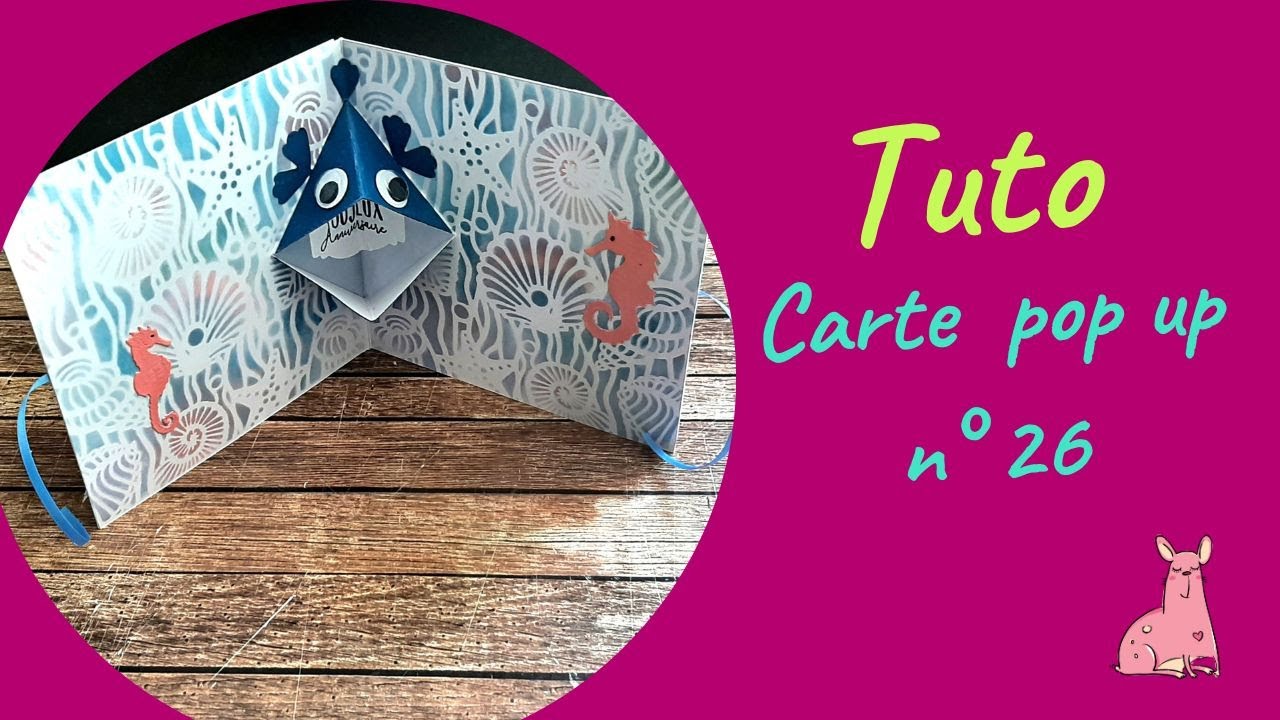 Tuto carte pop up n°26 : des poissons et monstres en pop up - YouTube