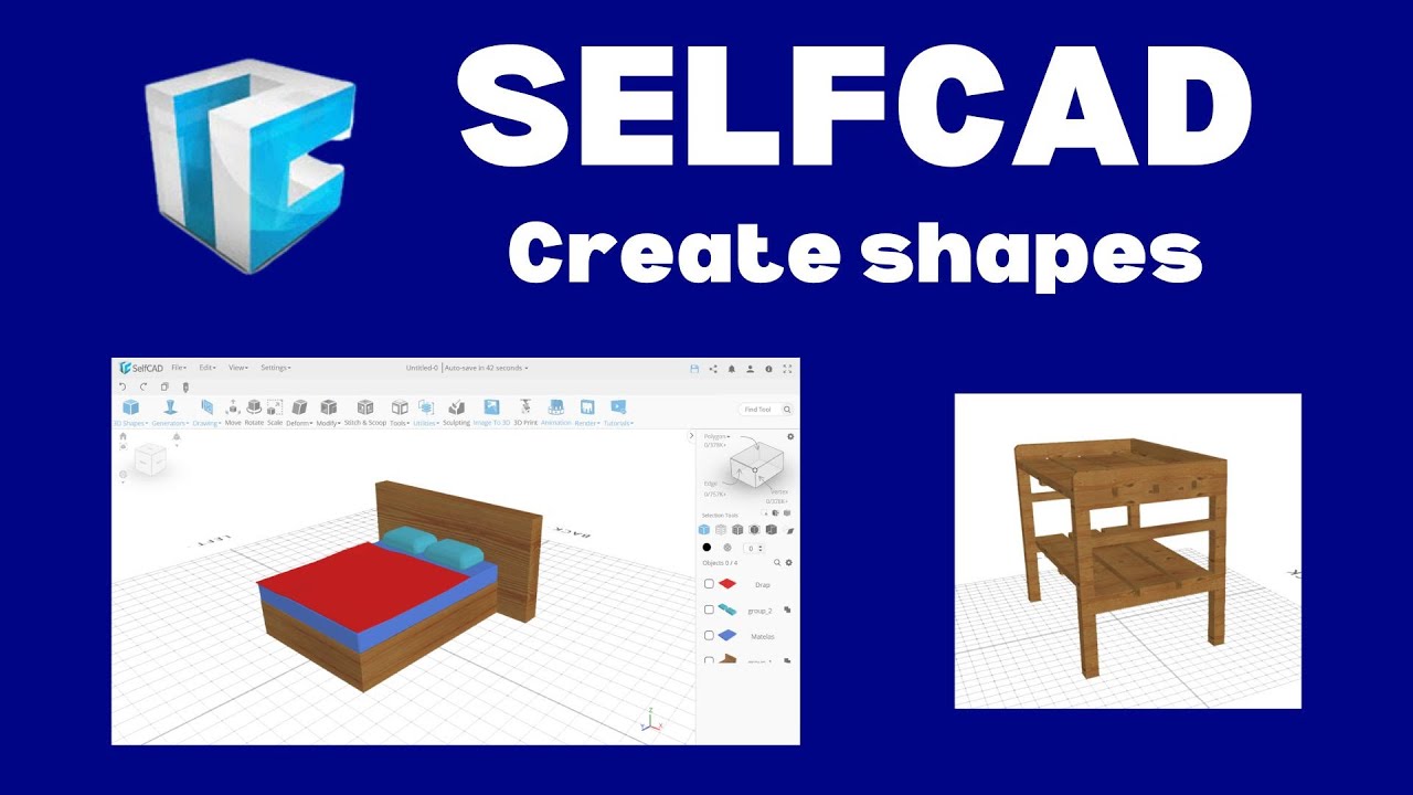 Selfcad create shapes - YouTube