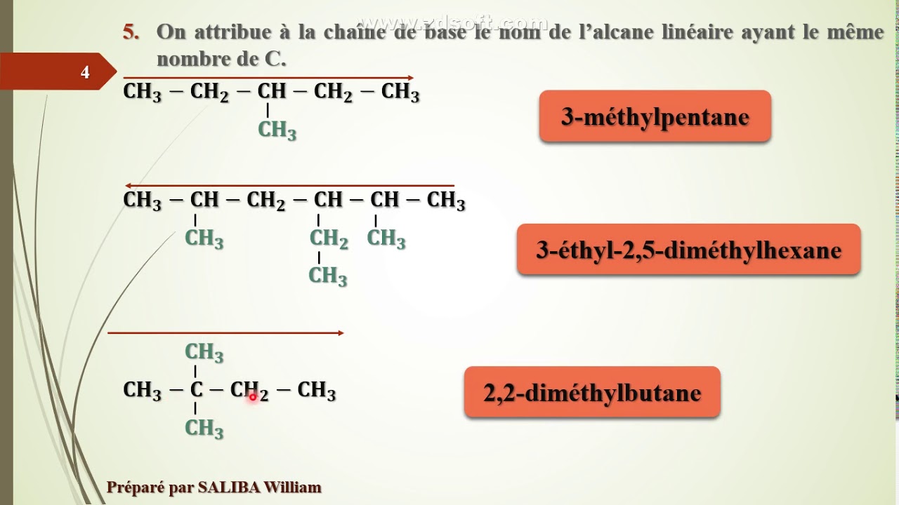 S2C Nomenclatures des alcanes ramifiés - YouTube