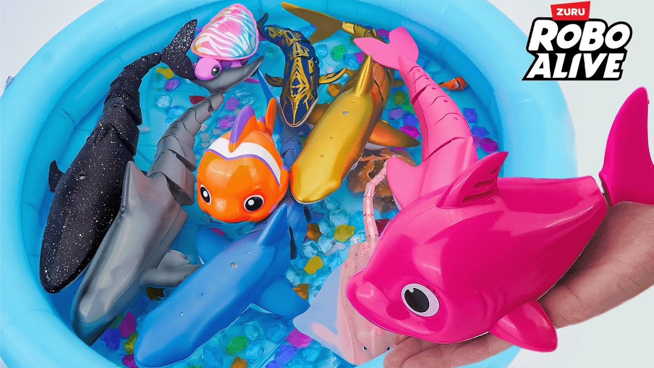 Satisfying Unboxing Zuru Robo Alive Aquarium &Pink Baby Shark & RC Sea ...