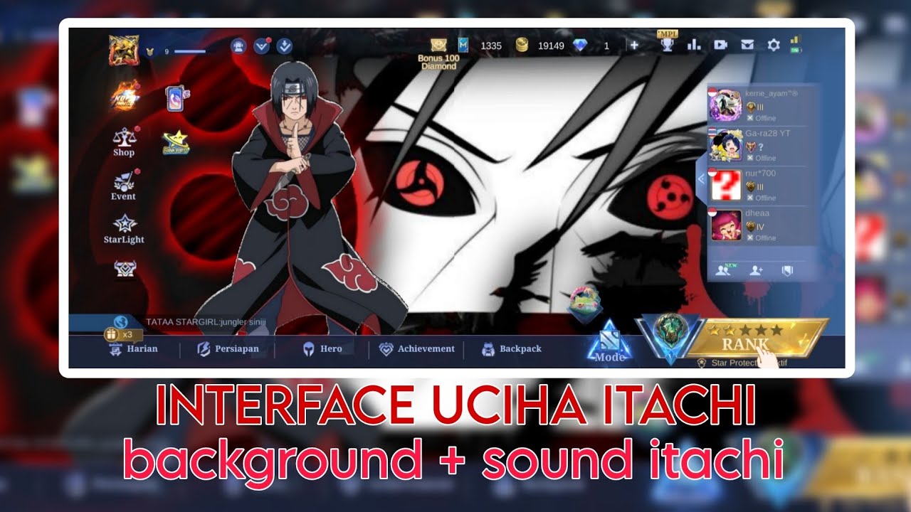 Interface mlbb anime uciha itachi | lengkap tutorial cara pasang ...