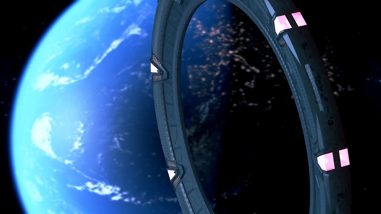 A spinning Stargate in space - YouTube