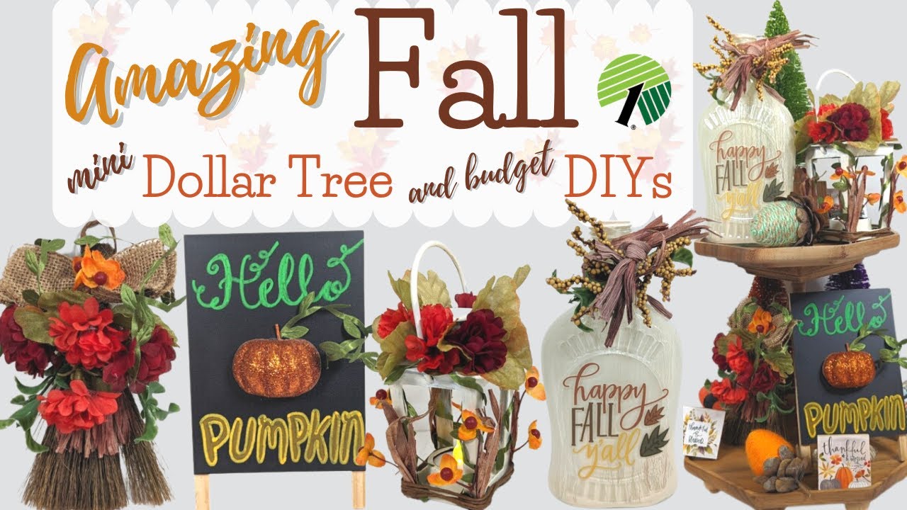 DOLLAR TREE AND BUDGET TIERED TRAY MINI FALL DECOR DIYS | MINIS ...