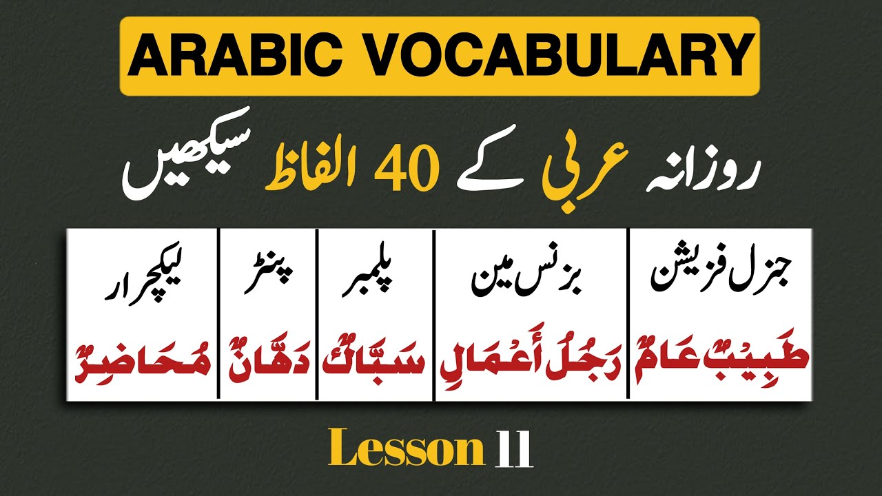Learn 40+ Arabic Words for Jobs & Professions | Arabic Vocabulary for ...