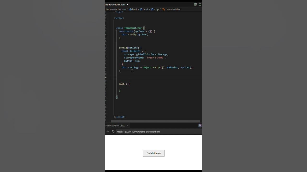 JavaScript theme switcher #shorts - YouTube