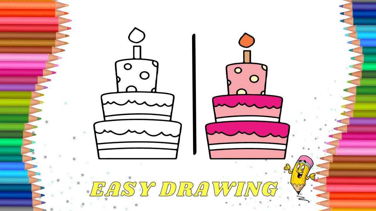 Very Easy How To Draw Cake Step By Step || Kiro Castel - YouTube