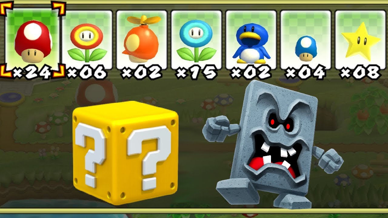 What happens when a Item Block and a Whomp and uses Mario's Power-Ups ...