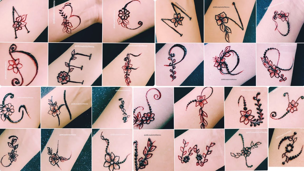 A to Z Mehndi Design| Alphabet Mehndi Design| ABCD Mehndi Design| All ...