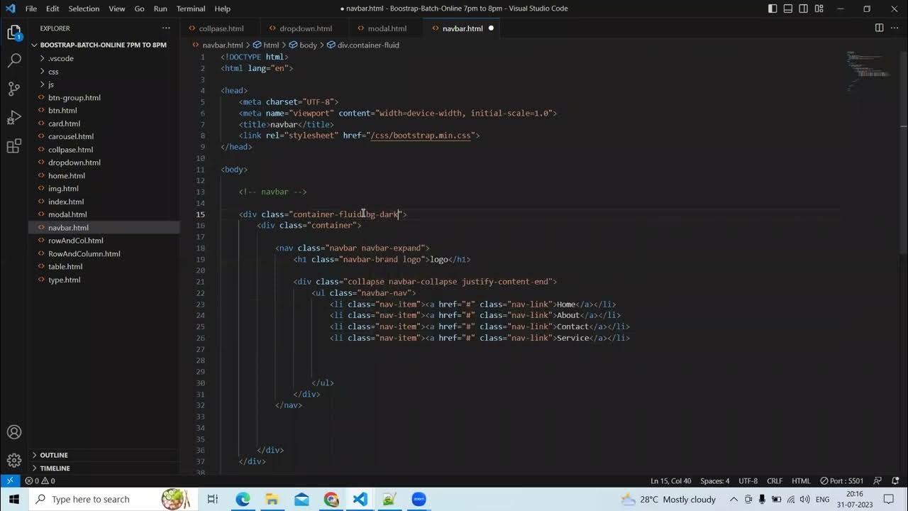 Bootstrap Session 07 (Navbar And Spinner) - YouTube