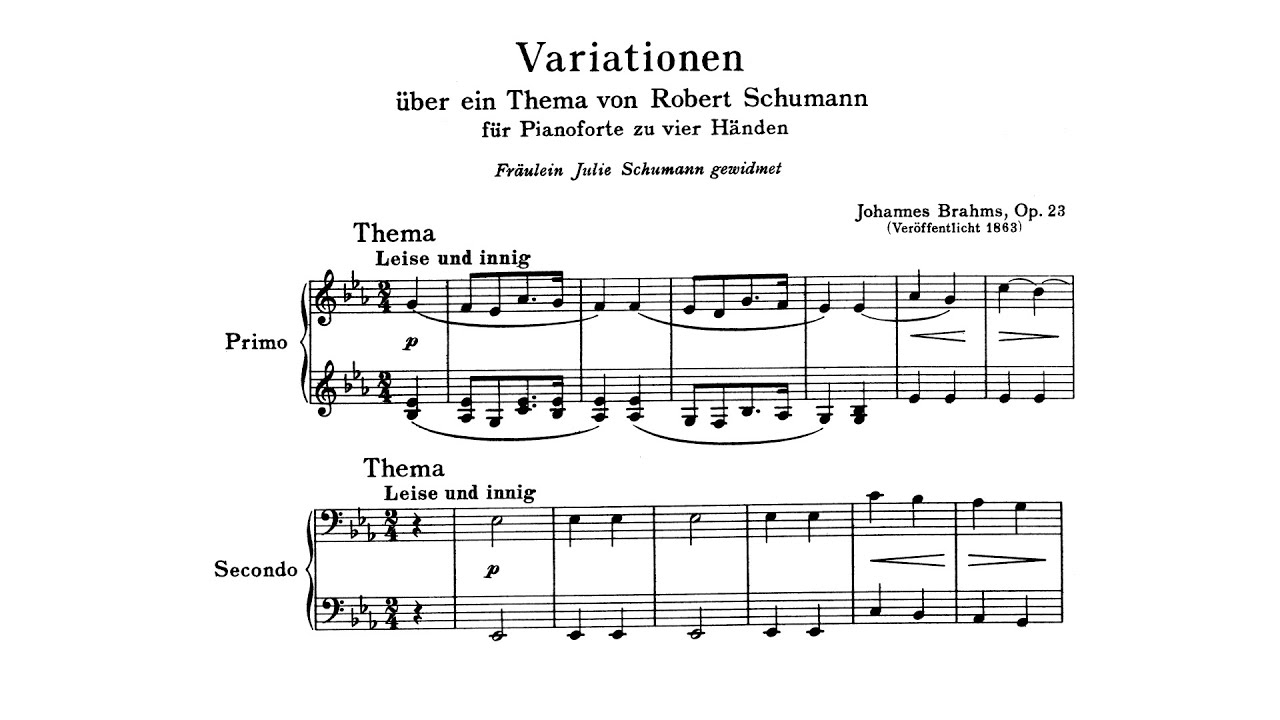 Brahms: Variations on a Theme by Robert Schumann, Op. 23 (with Score ...