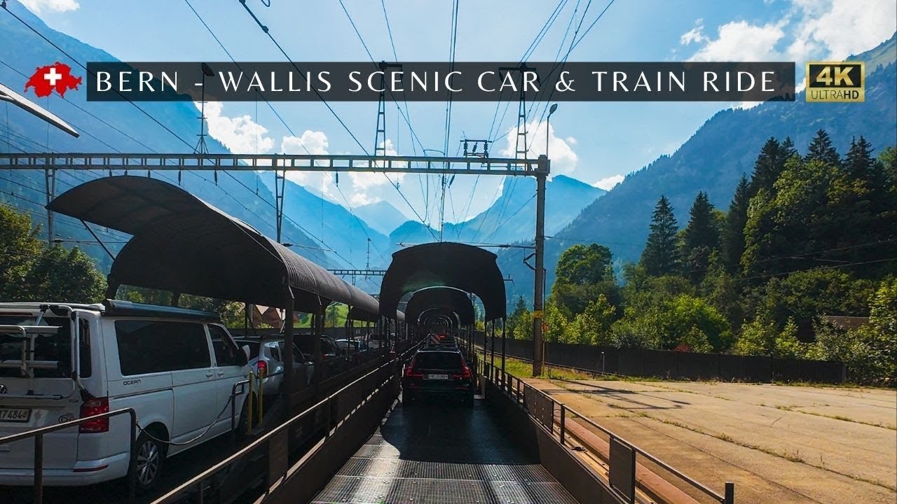 4K Thun - Wallis Scenic Car & Train Ride Switzerland - YouTube