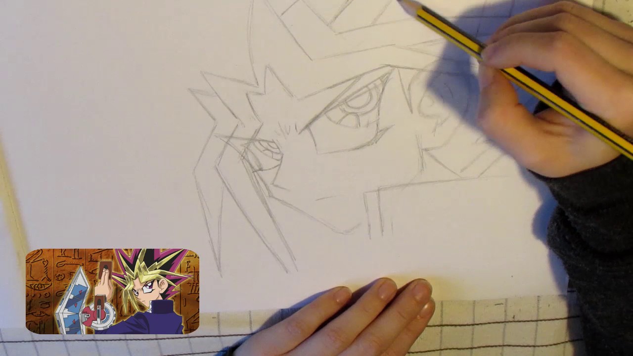 Drawing Yami Yugi - YouTube